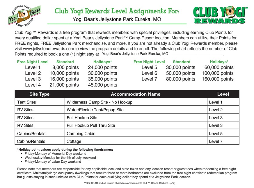 Club Yogi™ Rewards | Family Resort in Pacific, Missouri